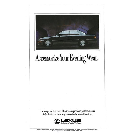 Art | Lexus Car Auto Ben Vereen 1993 Vintage Print Ad 8 Inch Tall ...
